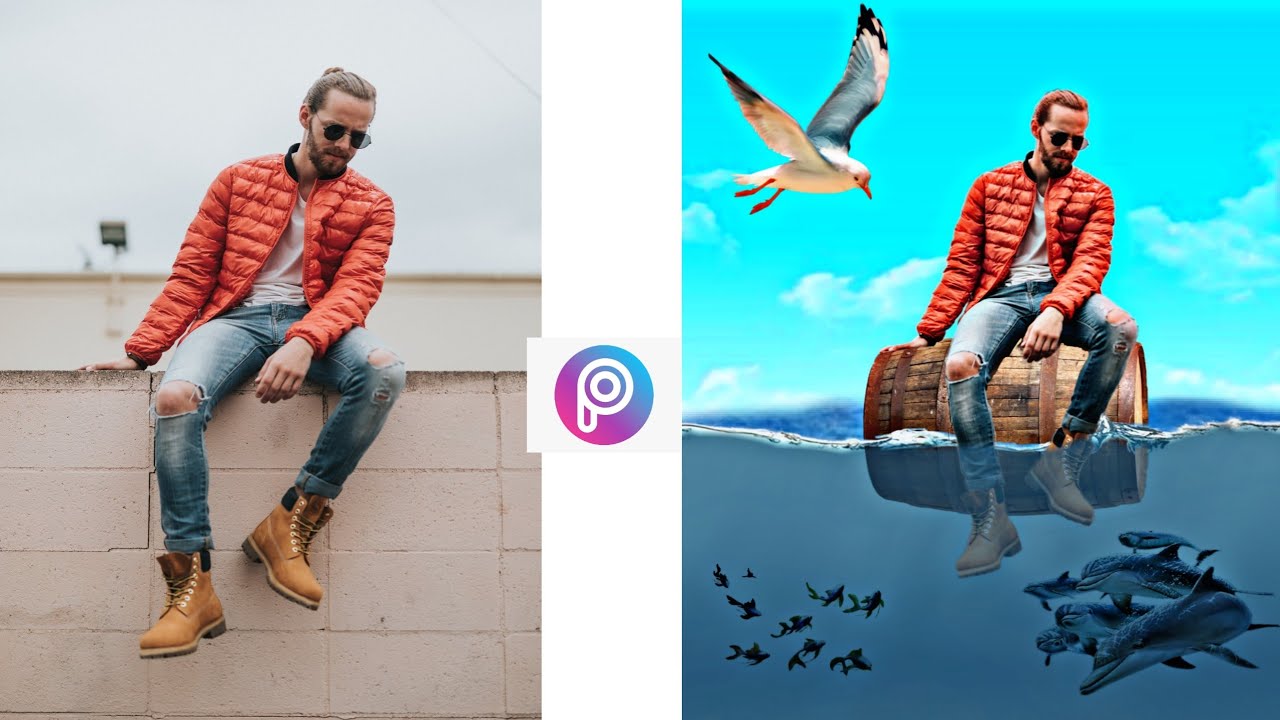 How to edit a picture floating on water | PicsArt Tutorial | New Style ...