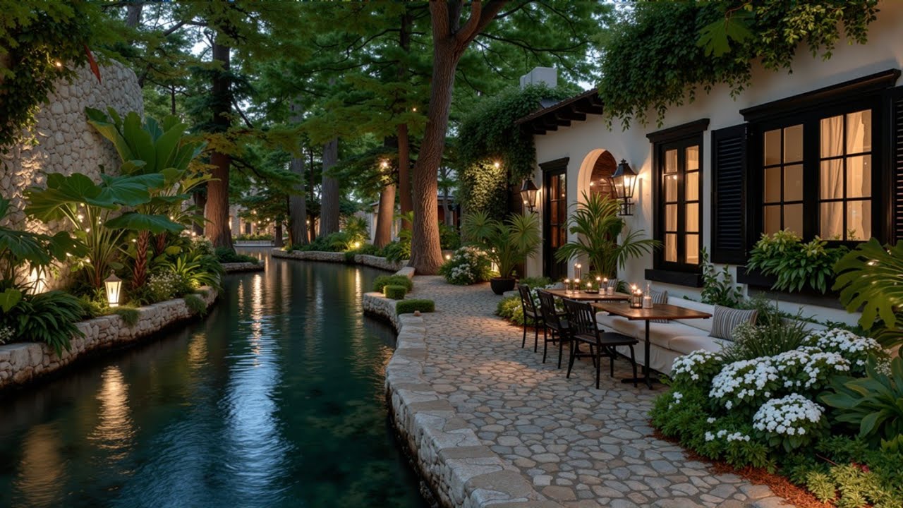 Riverside Retreat Cafe With Serene Ambiance | Smooth Jazz for Deep ...