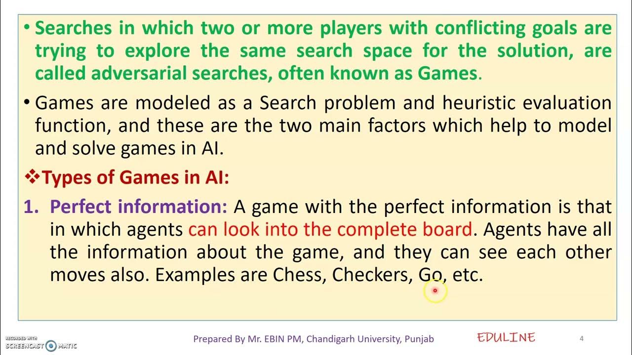 MODULE 3 - TOPIC 1 - ADVERSARIAL SEARCH (GAMES) - YouTube