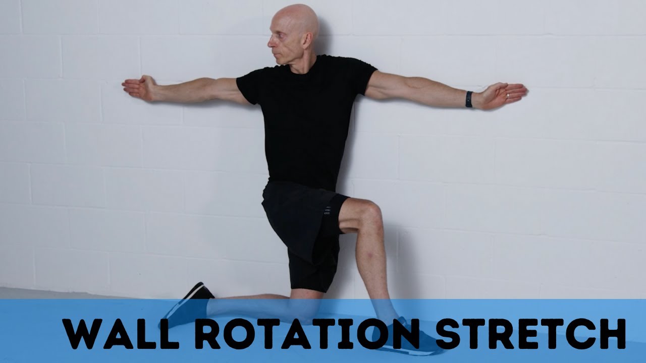 Wall Rotation Stretch Kneeling - YouTube