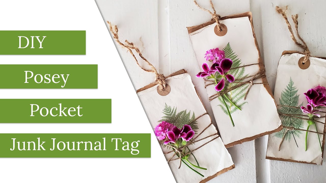 DIY Posey Pocket Junk Journal Tag - YouTube