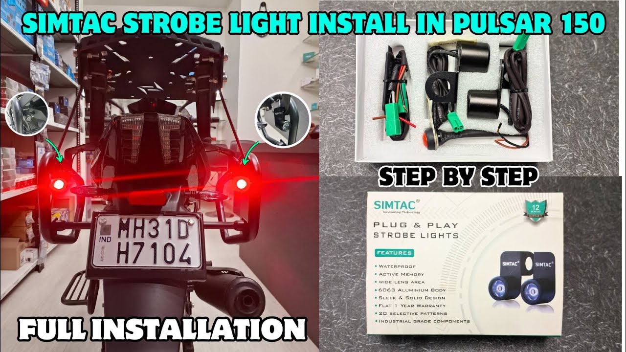 Simtac Strobe Light Install In Pulsar 150 #pulsar @AMARKVLOGS - YouTube