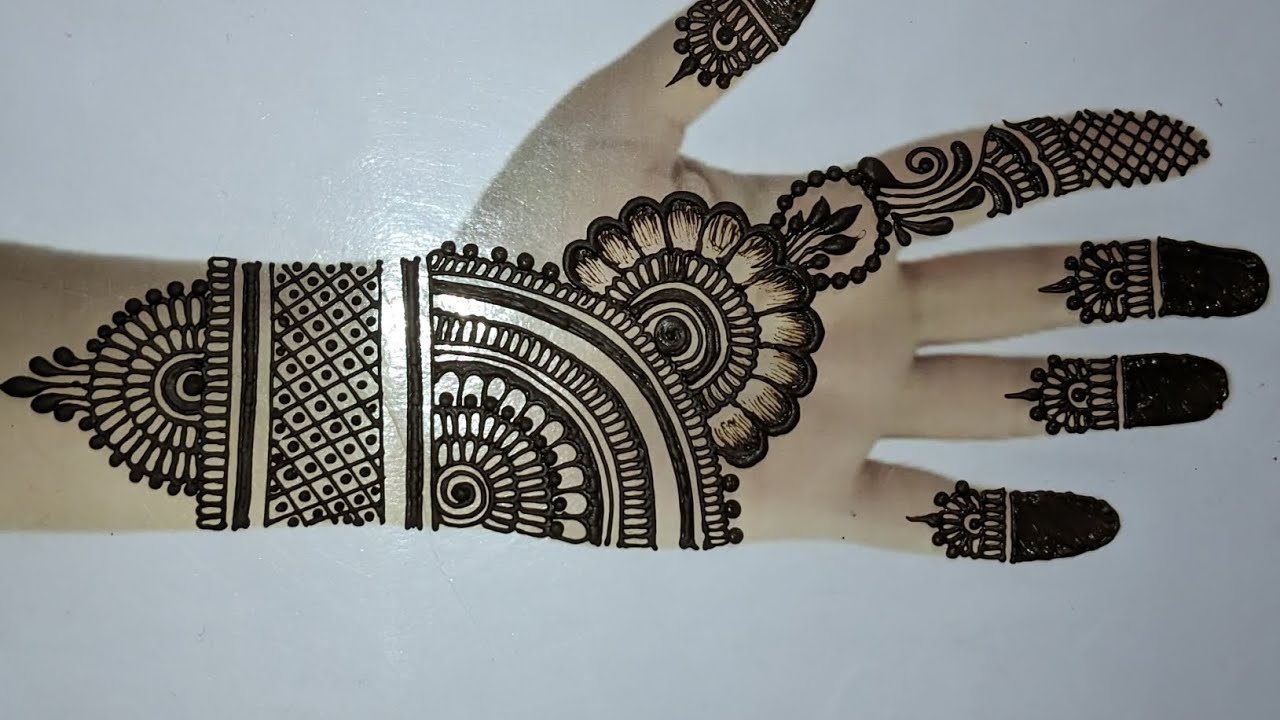 Very easy mehndi design | Simple front hand mehndi design | Easy arabic ...