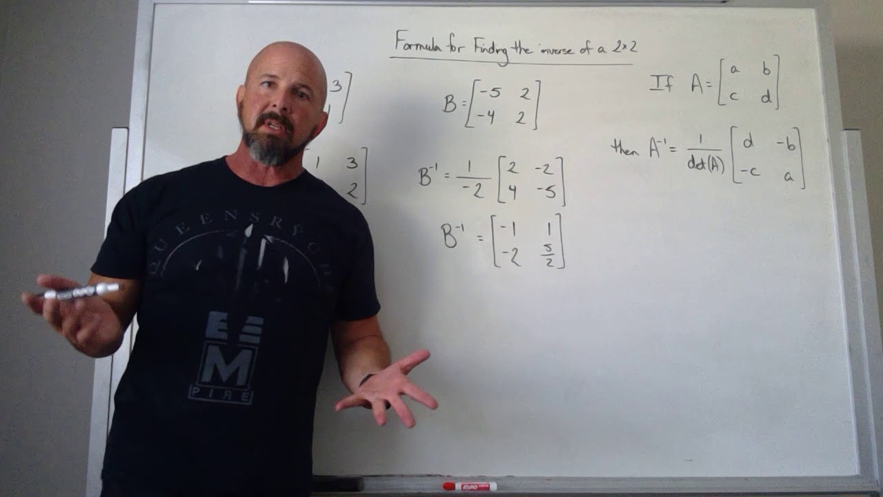 Matrix inverse formula of 2x2 and solving using inverse matrix - YouTube