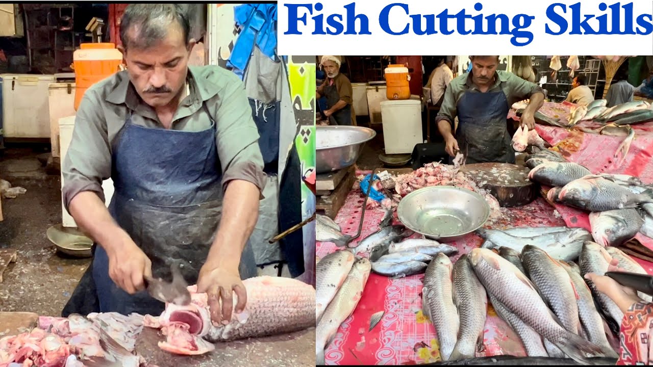 Never Seen!! Big Rahu Fish Cutting By Expert Fish Cutter | Fish Cutting ...
