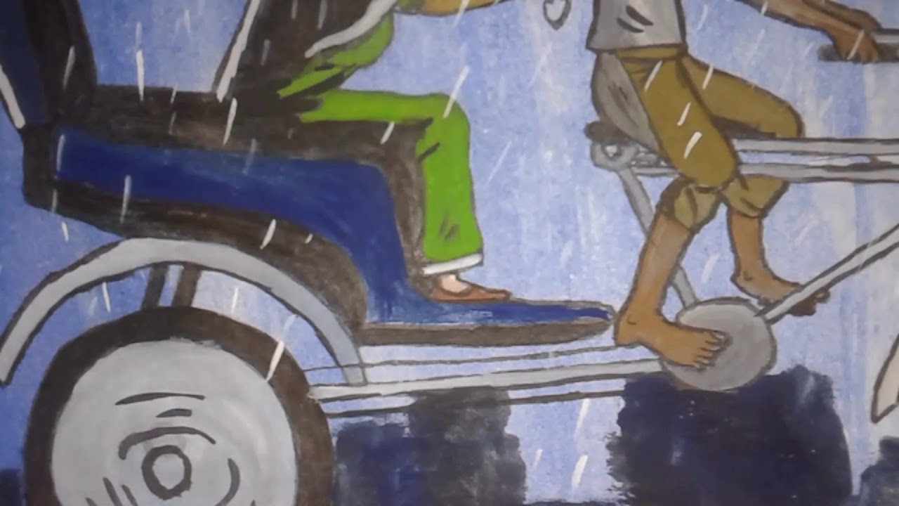 My watercolor painting🎨🎨🎨riksa wala rain season - YouTube