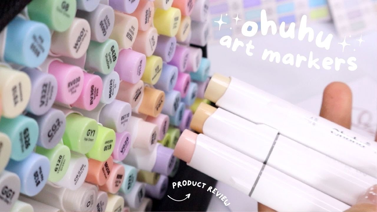 Unboxing Ohuhu 96pcs Honolulu Pastel Alcohol Art Markers | Swatch & Coloring Process - YouTube