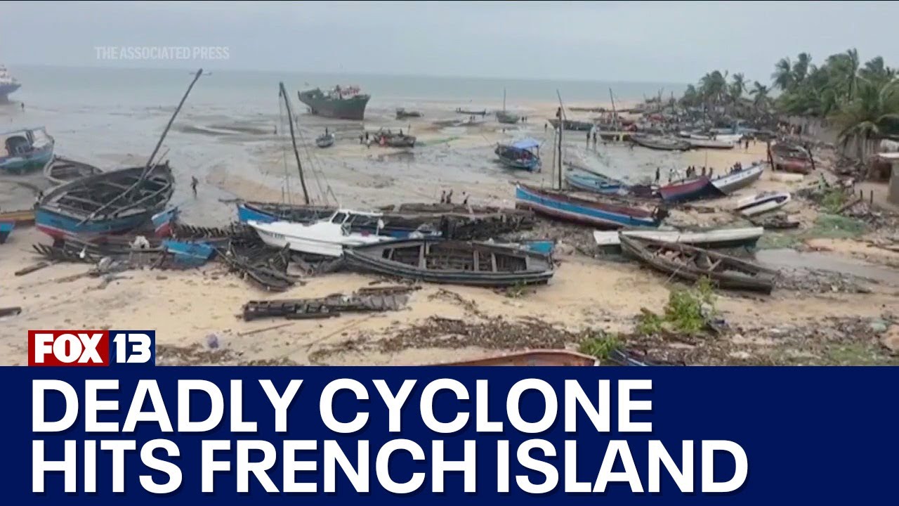 Deadly cyclone rips through French island in Africa - YouTube