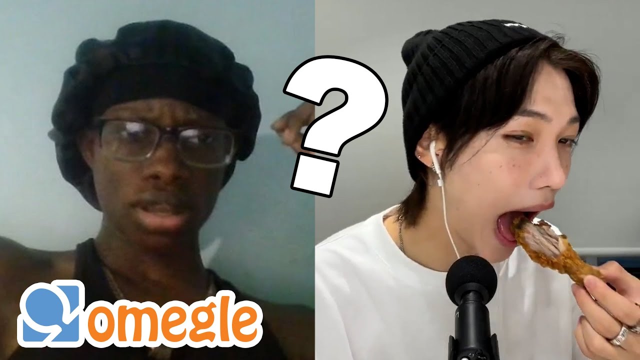 Stray Kids Felix stuffs his mouth with big chicken on omegle - YouTube