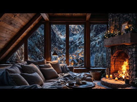🔥 Winter Nights Ambience: Fireplace and Snowstorm for Tranquility and ...