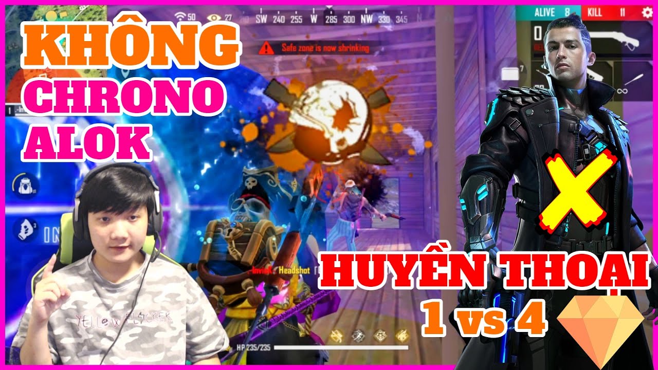 Invis K - Không CHRONO, Không ALOK 1 vs 4 huyền thoại Indonesia | Free ...