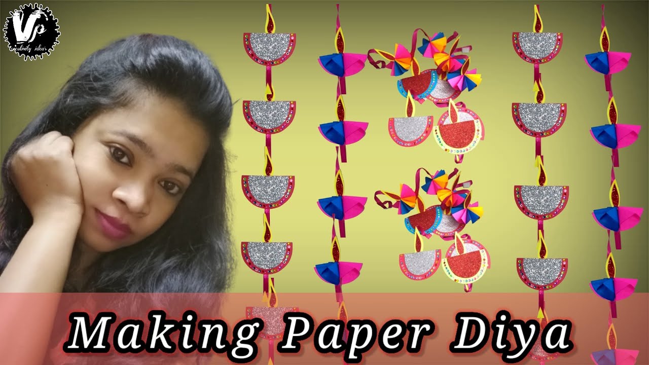 How to make paper diya || Paper diya kaise banaye || DIY paper diya ...