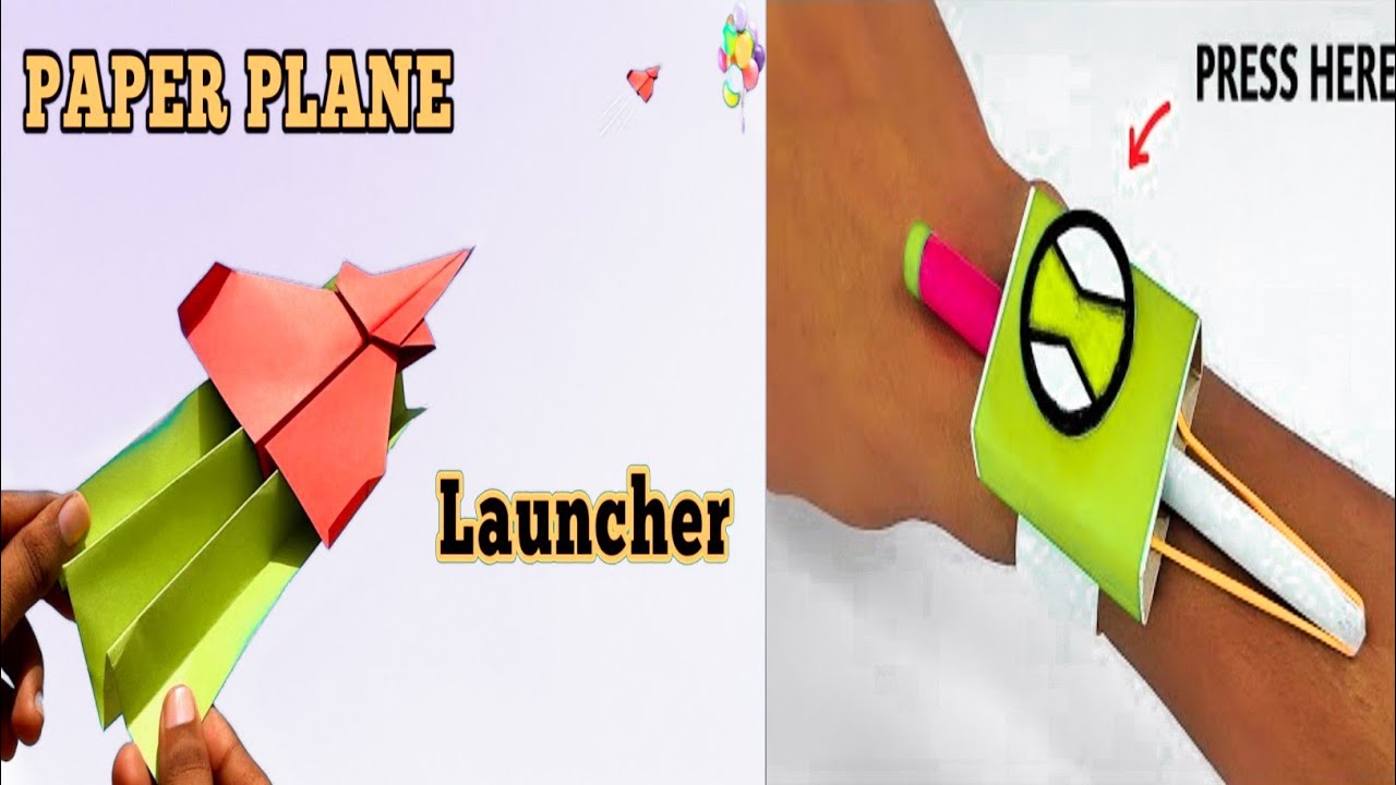 Two Type of paper craft || paper plane and launcher || Paper and match ...