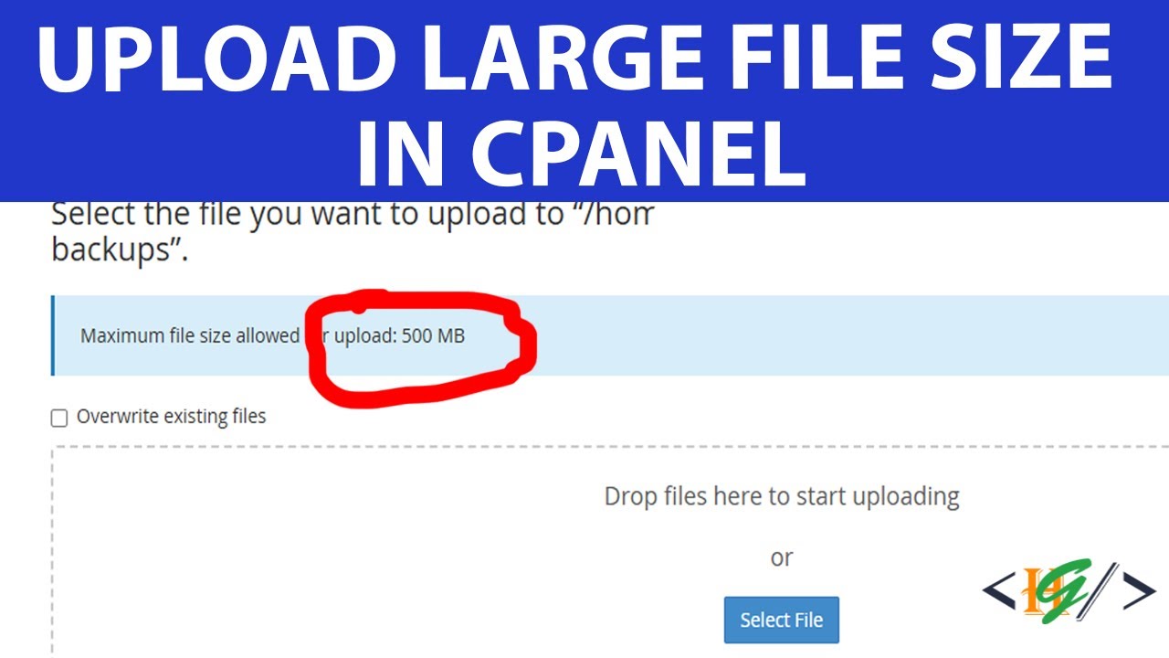 How To Upload Large Files In Cpanel File Manager Youtube