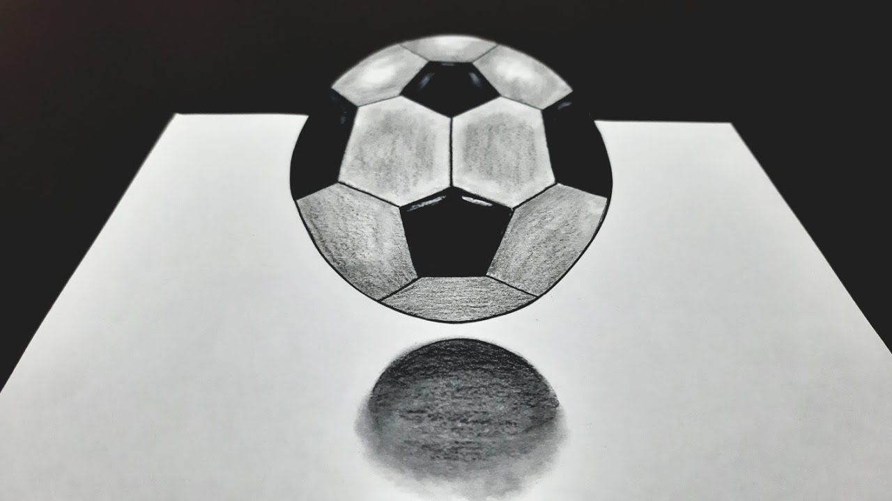 #3DTrick_Art On Paper!Anamorphic Illusion.How to draw Realistic Football!Easy @DIYByShada - YouTube