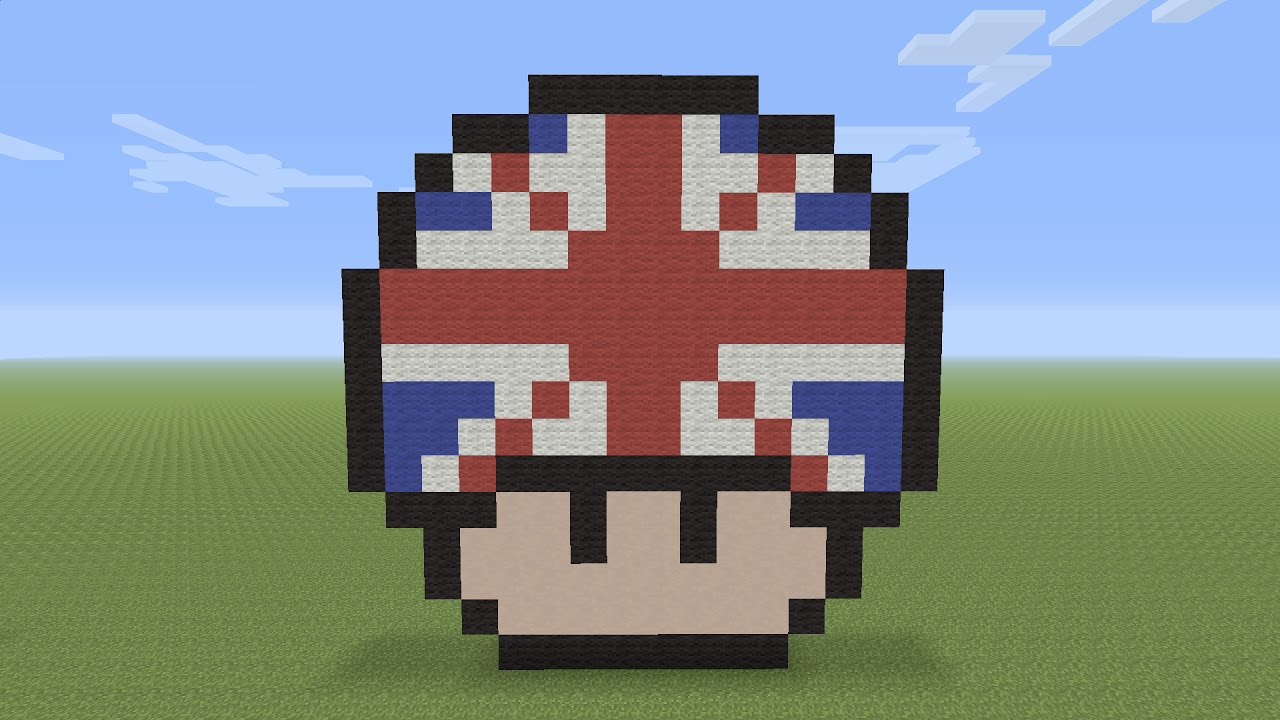 Minecraft Pixel Art - Union Jack Mushroom - YouTube