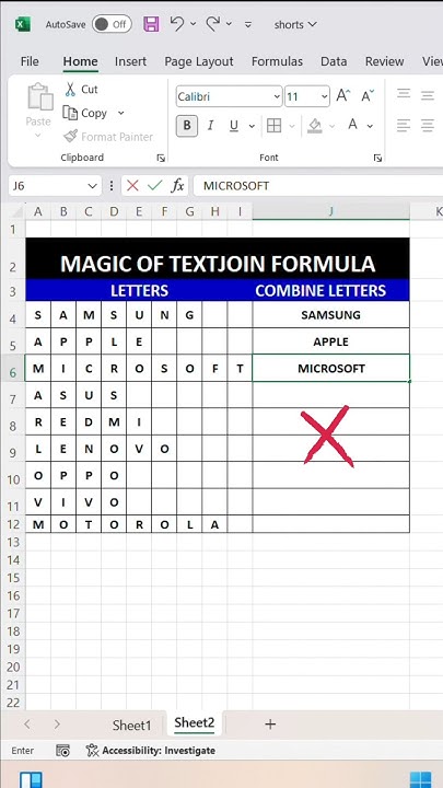 TextJoin Formula | Excel Tips and Tricks - YouTube