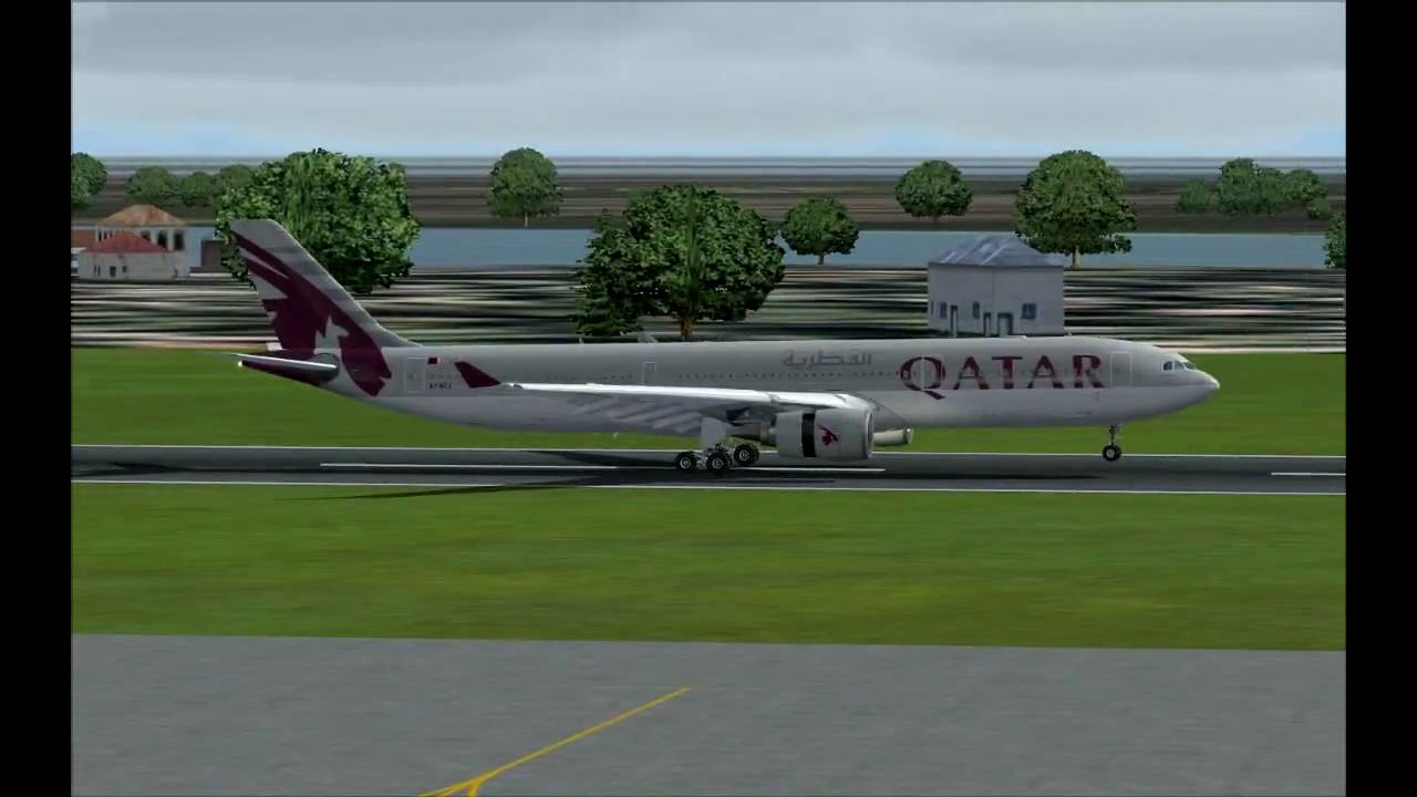 Qatar Airways A333 Landing Douala FKKD - YouTube