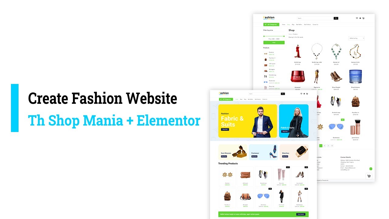 Create fashion store Using Th shop mania and Elementor Page Builder ...