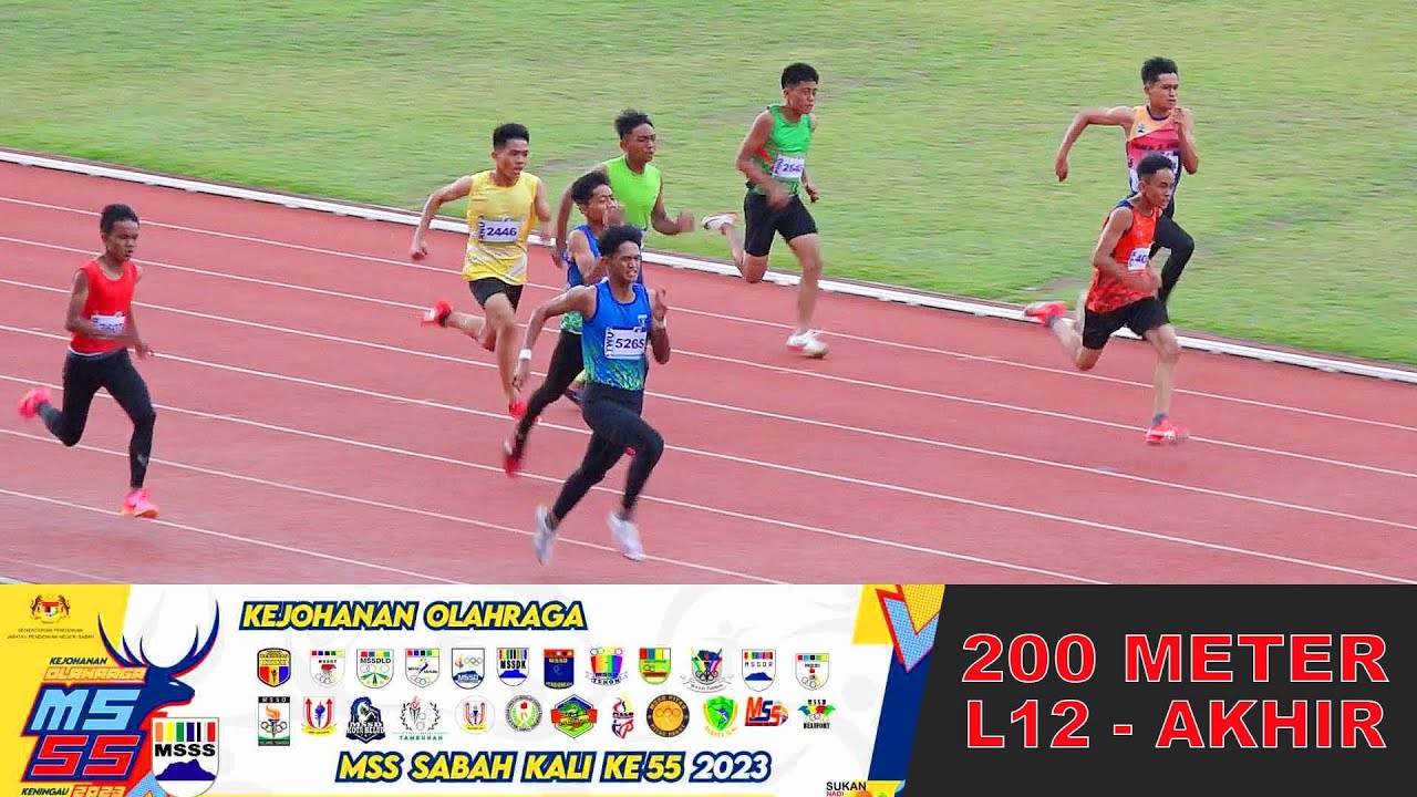 200 METER L12 Akhir | MSS Sabah Kali Ke-55, Kompleks Sukan Keningau - 2023 - YouTube