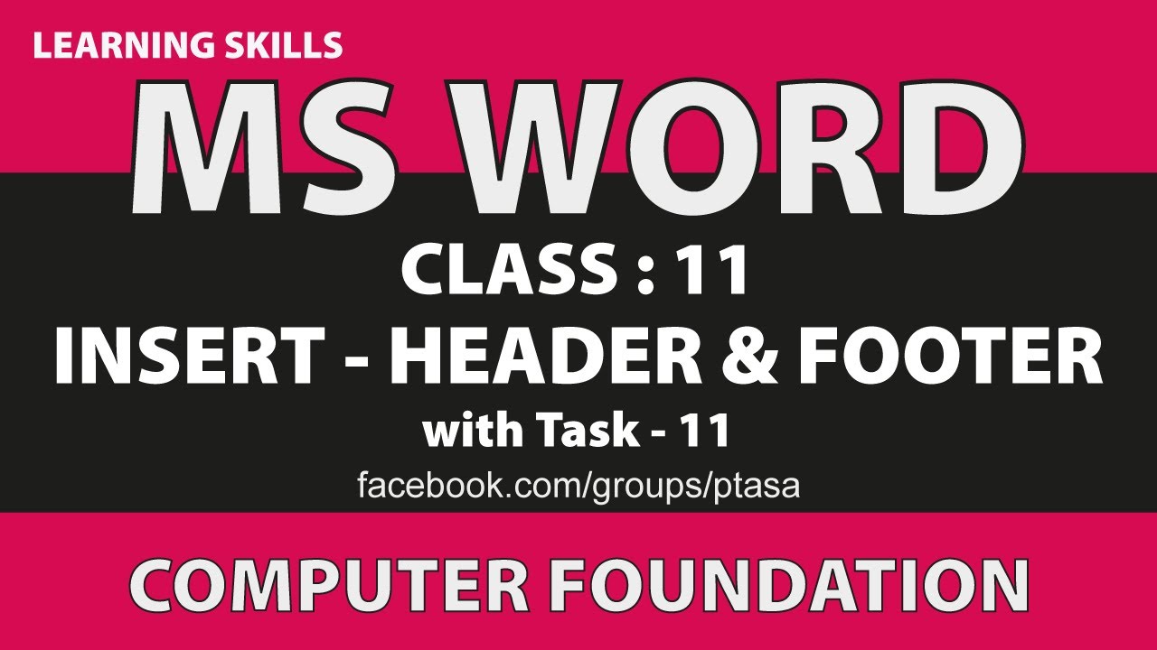 #11 MS Word - Header & Footer | Computer Foundation | For Beginner ...
