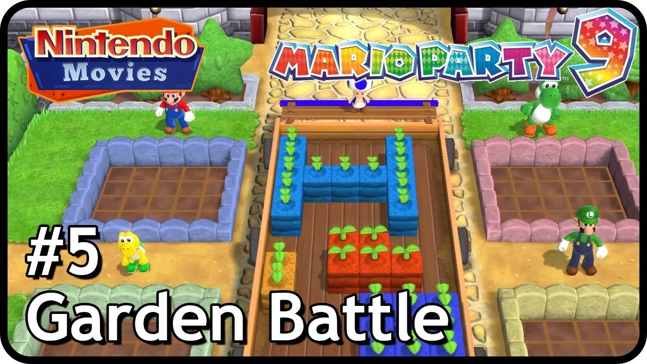Mario Party 9 - Garden Battle #5 (3 Players) - YouTube