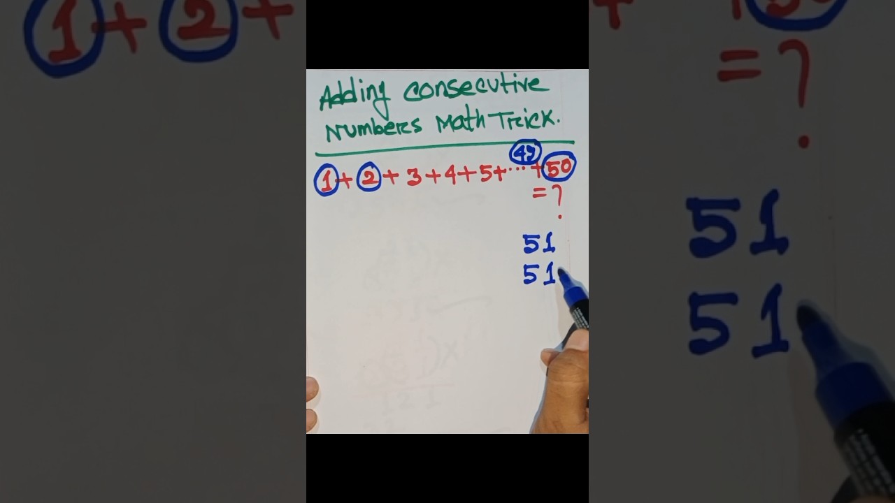 Adding Consecutive Numbers Math Trick YouTube Adding Consecutive Numbers Math Trick YouTube
