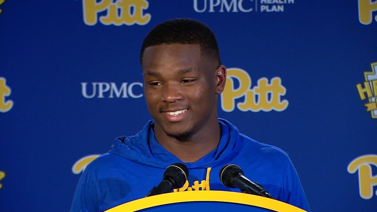 Pitt Football | Postgame vs. New Hampshire | Rodney Hammond Jr. - YouTube