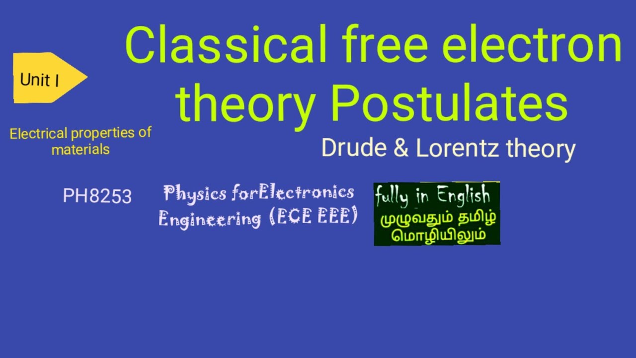 Physics Classical free electron theory Postulates - YouTube