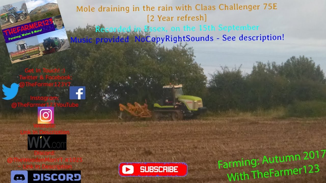 Farming: Autumn 2017 - Mole draining in the rain with Class Challenger ...