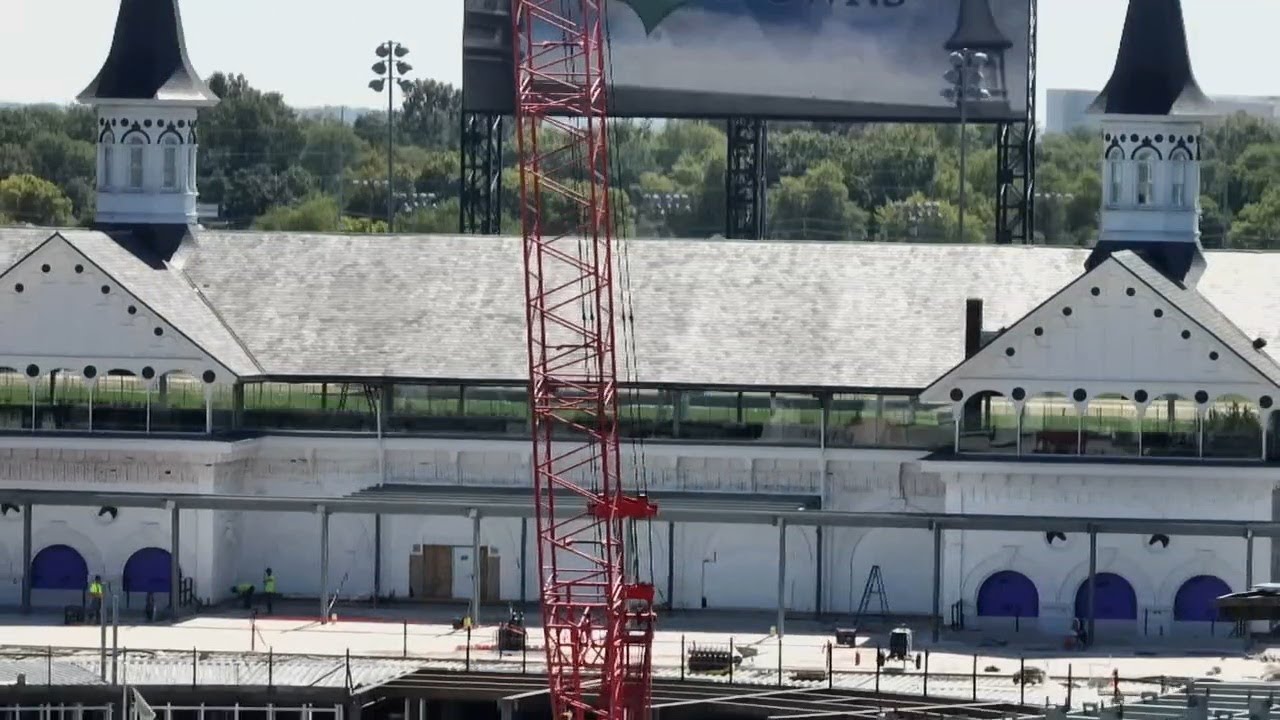 Churchill Downs holds topping-off ceremony for redesigned Paddock - YouTube