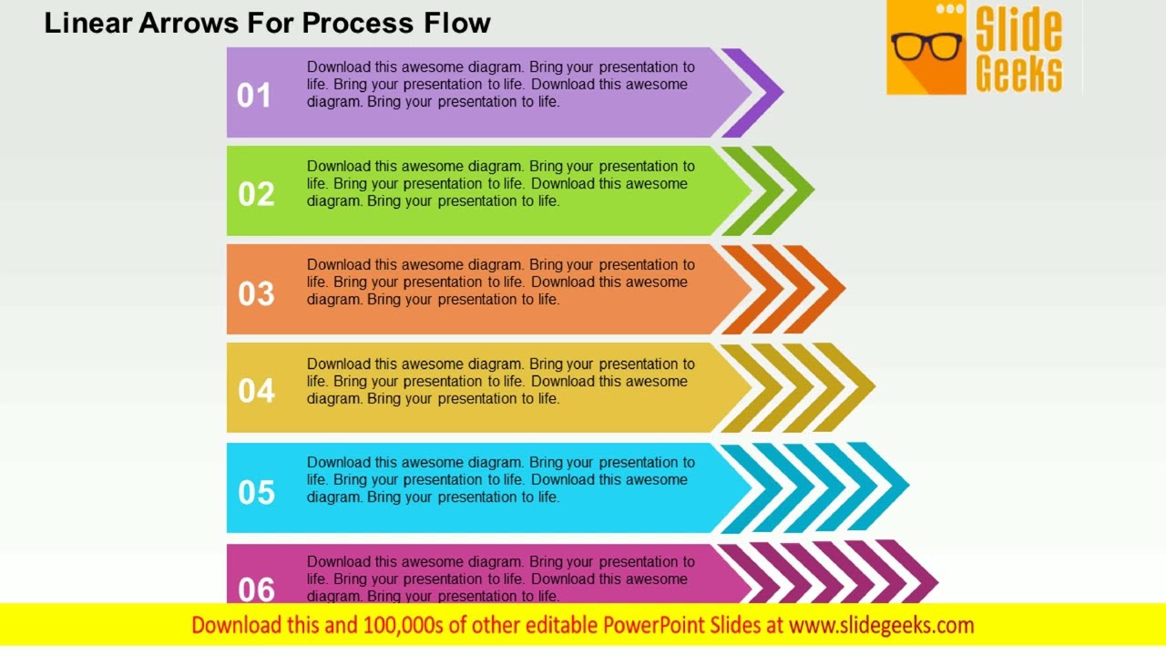 Linear Arrows For Process Flow Powerpoint Template - YouTube