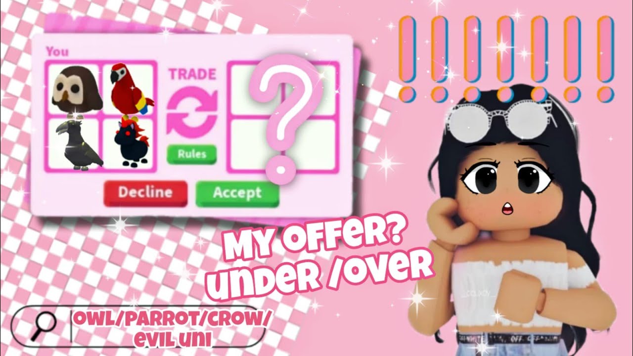 offer for evil unicorn /owl/ parrot/crow#adoptme#roblox#owl - YouTube