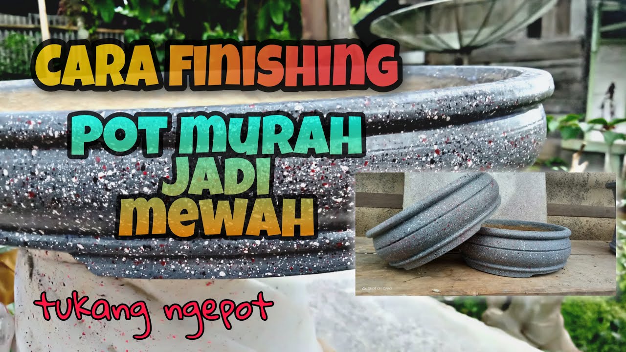 Tutorial‼️ cara pengecatan pot biasa menjadi seperti pot marmer (Batu ...