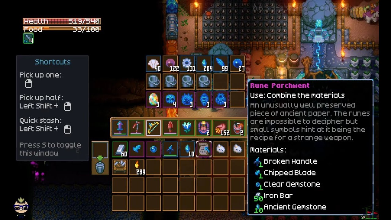 Core Keeper Episode 20: Crafting the Legendary Rune Song Sword - YouTube