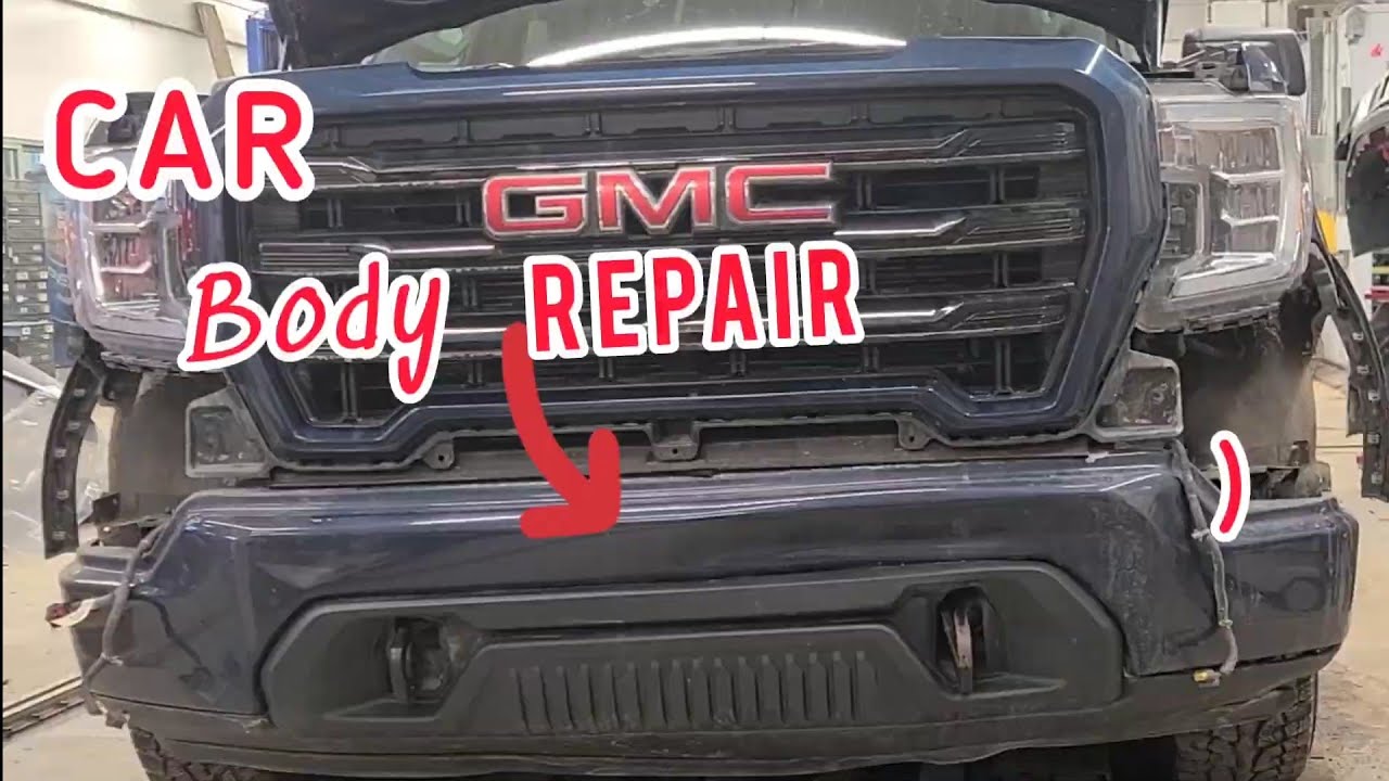 Car body Repair|| replace front bumper GMC SIERRA truck - YouTube