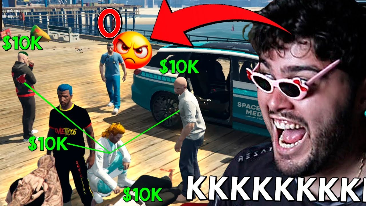 SALVEI ELES ANTES DO MEDICO E ELE FICOU BRAVO - GTA RP - YouTube