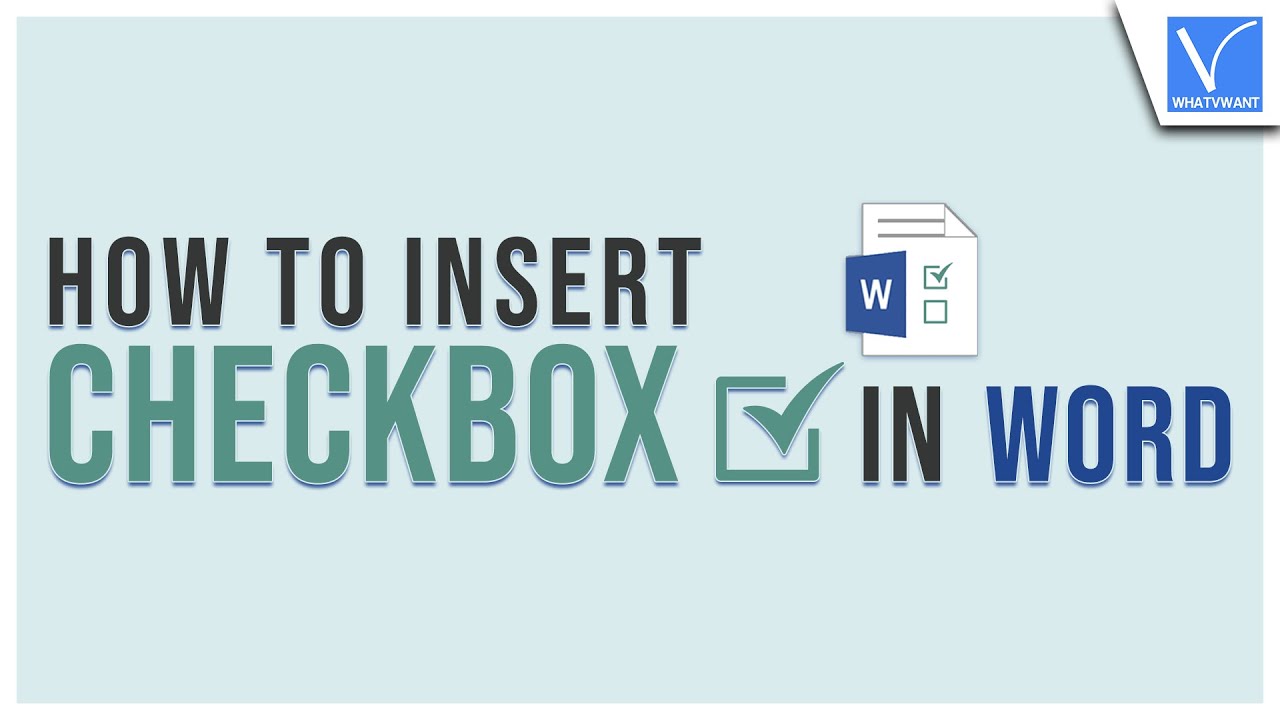 How to insert a Checkbox in Word [You need to Know] - YouTube