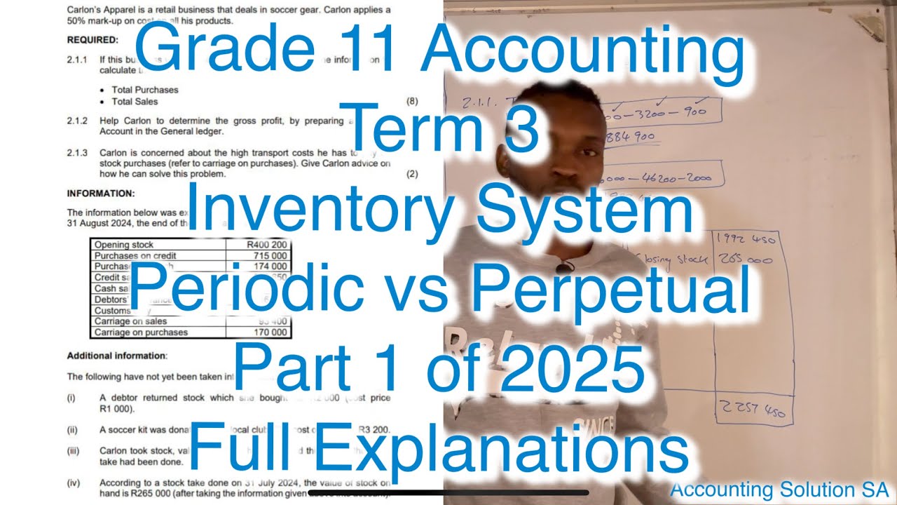 Grade 11 Accounting Term 3 | Inventory system Part 1 of 2025 [Full ...