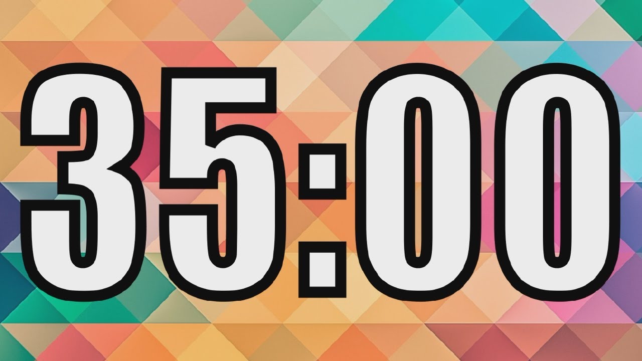 35 minute timer with Colorful background. 35 minute countdown with ...