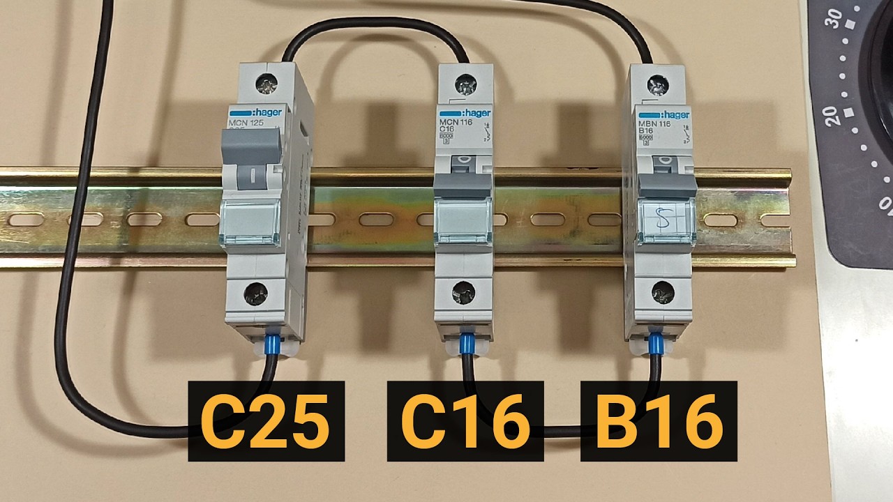 Circuit Breaker Type В vs C. Selectivity test B16 C16 C25 - YouTube