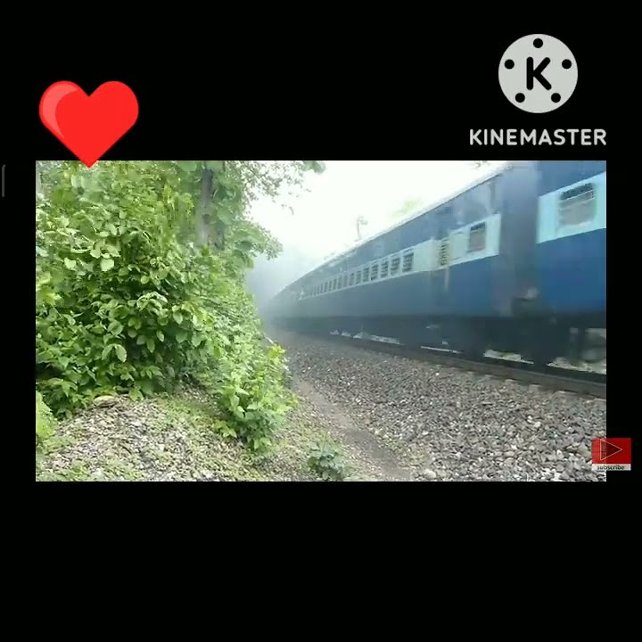 tunnel crossing twin diesel alco loco + train icf coaches + on curve + greenery - YouTube