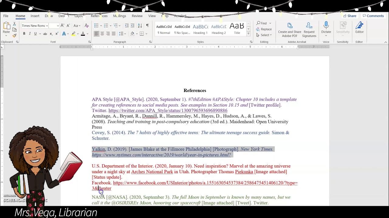 APA 7th ed. References page Formatting - YouTube