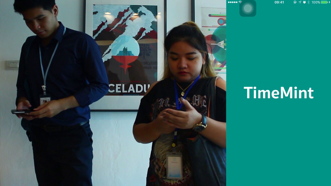 การใช้งาน Timemint ด้วยการเข้าออกด้วย Beacon ในสำนักงาน - YouTube