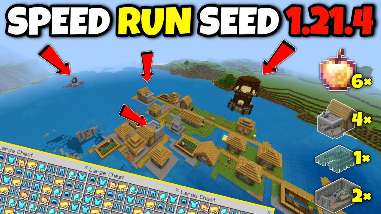 I Found The Best Minecraft Bedrock Speedrun SEED 1.21.4 | Minecraft 1. ...