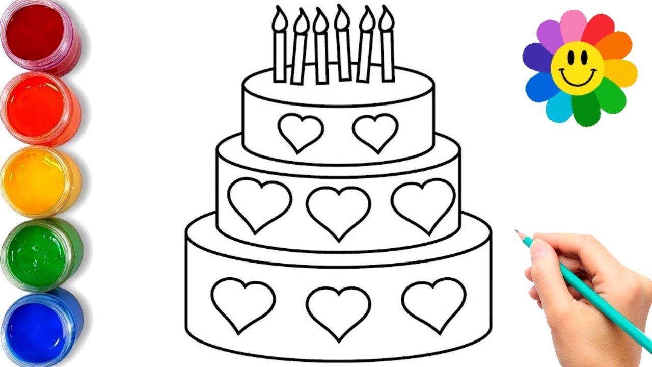 How To Draw A Birthday Cake | Birthday Cake Drawing | Draw Smart - YouTube