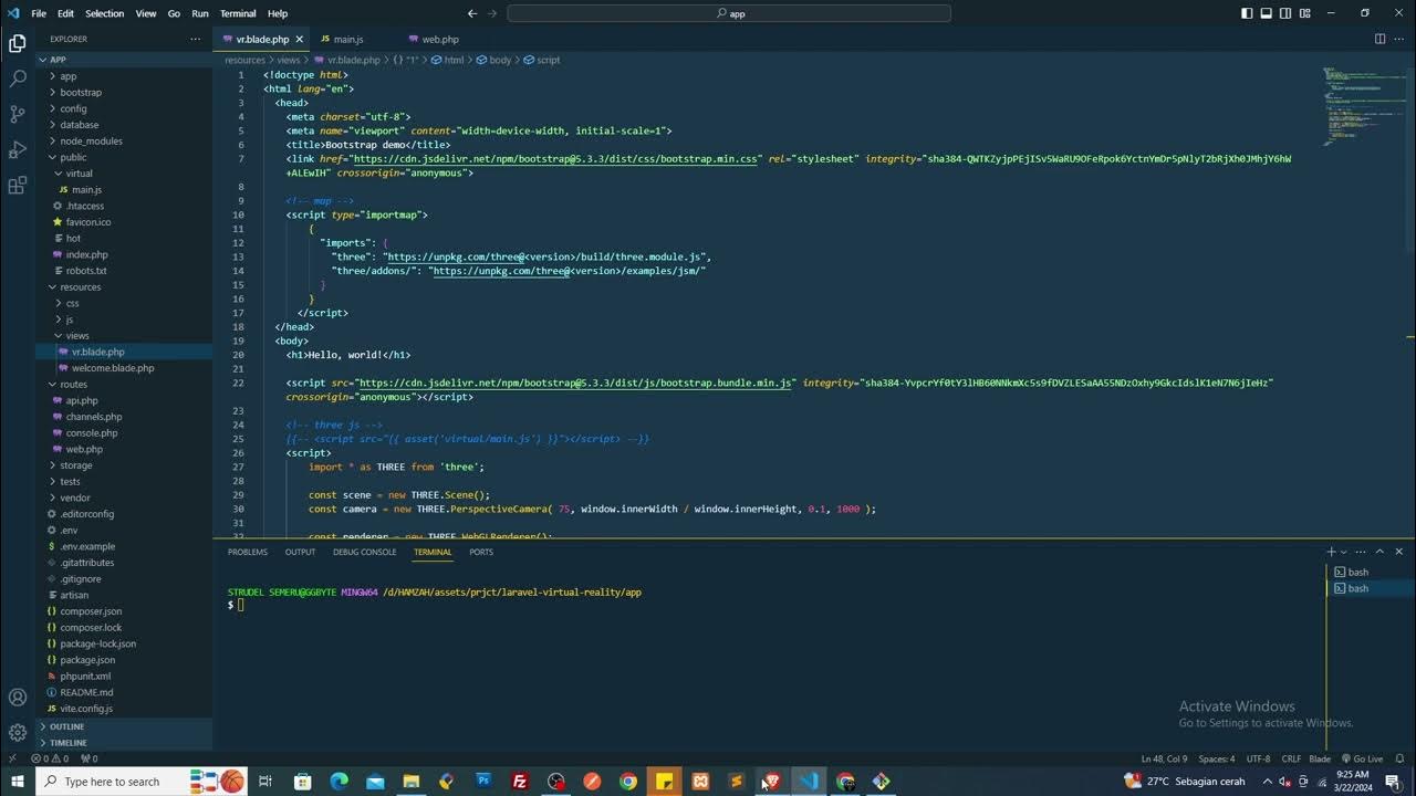 Learn Implementing Three JS on Laravel 10 (3D Animation & Virtual ...