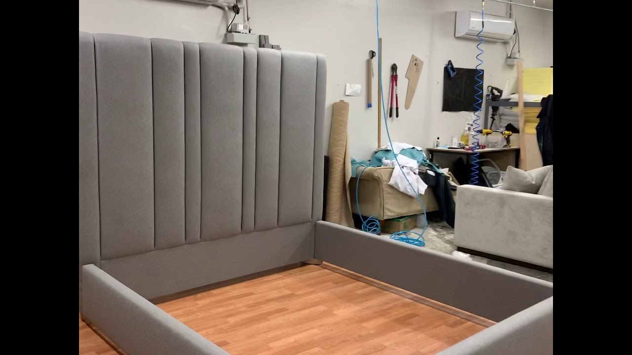 Channel tufted bed frame for sleep number. - YouTube
