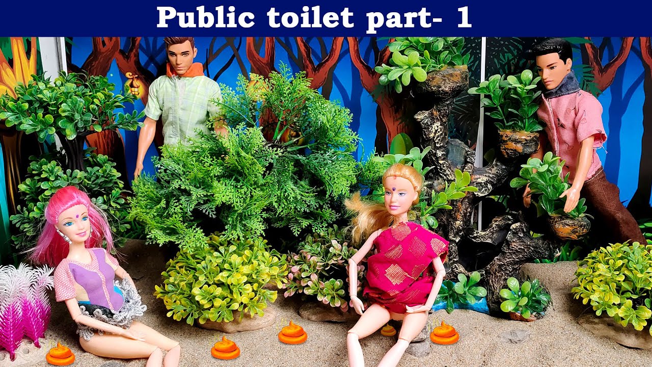 Public toilet part 1 | barbie videos | barbie stories | barbie doll ...