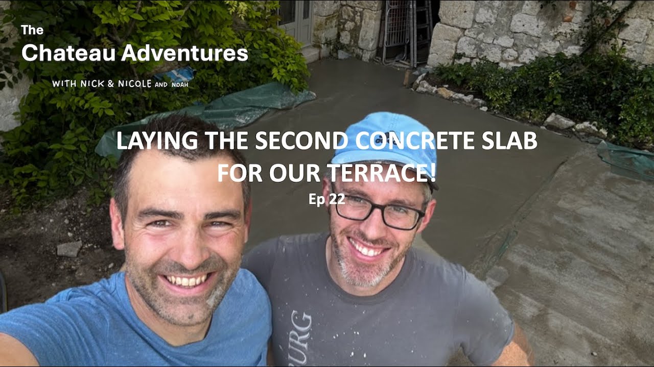 Laying the second concrete slab for our outdoor terrace Ep 23 - YouTube
